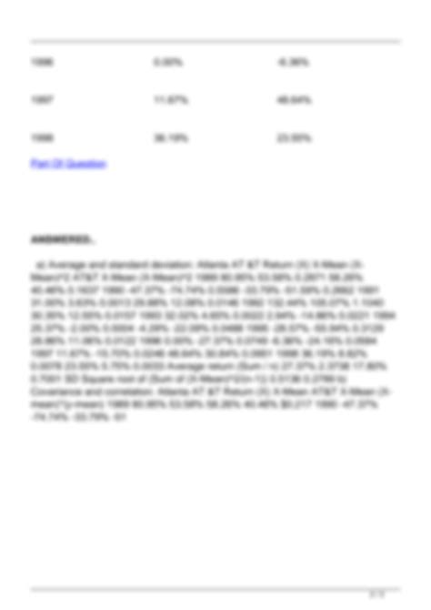 Solution Solved The Following Table Summarizes The Annual Returns You