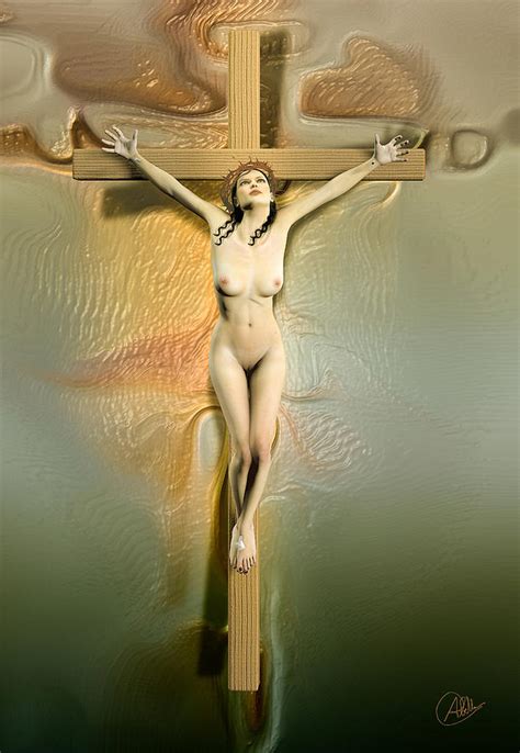 Crucified Woman Digital Art By Quim Abella Fine Art America