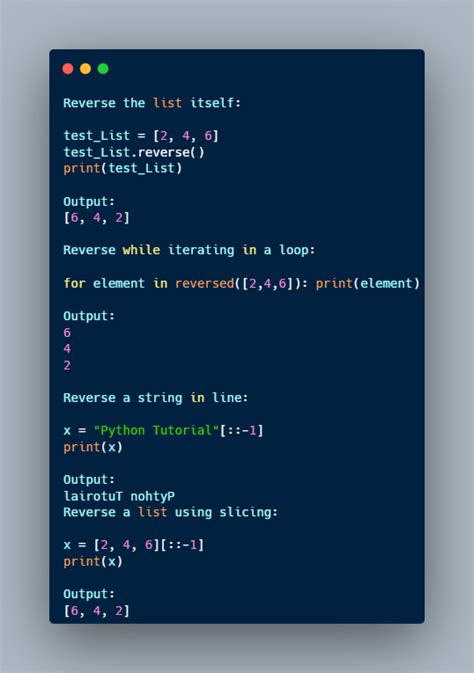 On Twitter Python Tips Of The Day Four Ways To Reverse String List