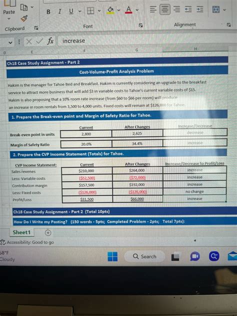 solved a based on the cvp analysis 1 explain the
