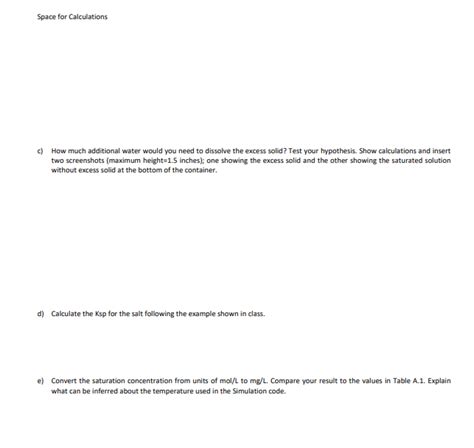 Table A1 Solubility Of Different Chegg Com