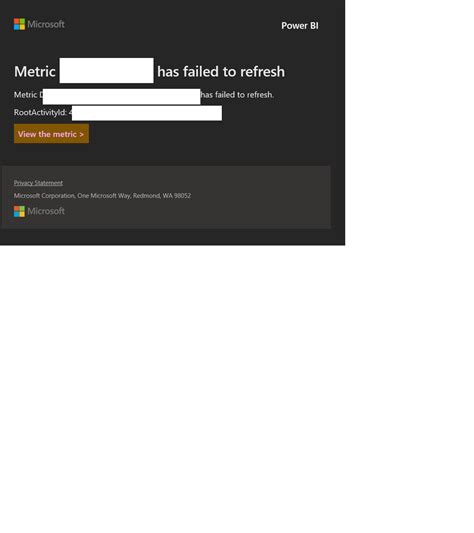 Solved Metric Has Failed To Refresh Microsoft Fabric Community