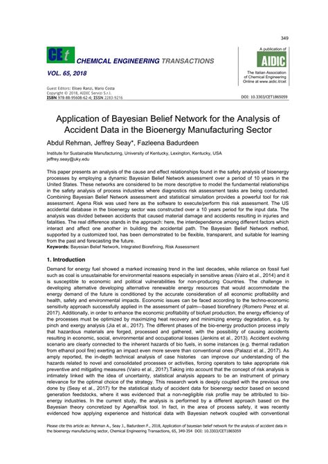 pdf application of bayesian belief network for the analysis of