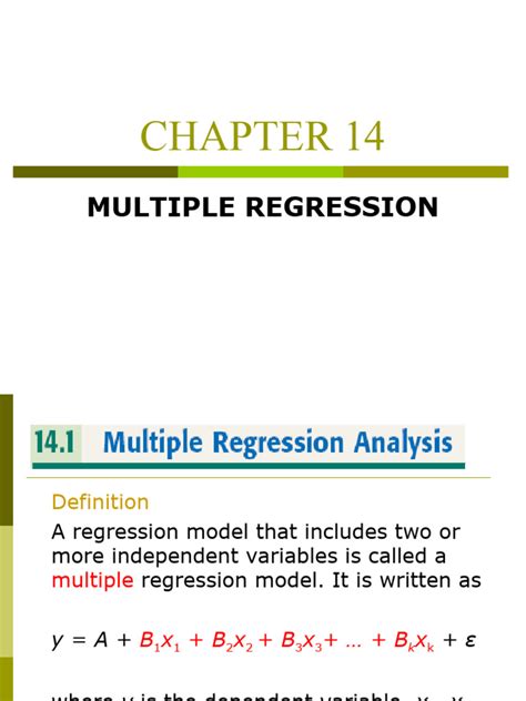 Ch14 Zkh3 Multiple Regression Pdf Errors And Residuals Mean Squared Error