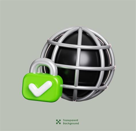 Premium Psd Web Browser Sign With Padlock And Check Mark Isolated Computer Network Security