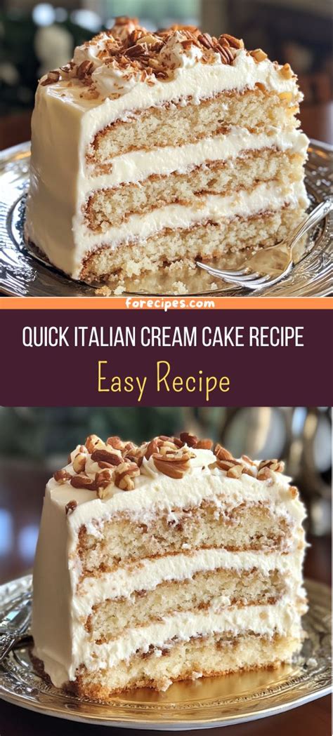 This Quick Italian Cream Cake Is A Moist Fluffy And Indulgent Dessert