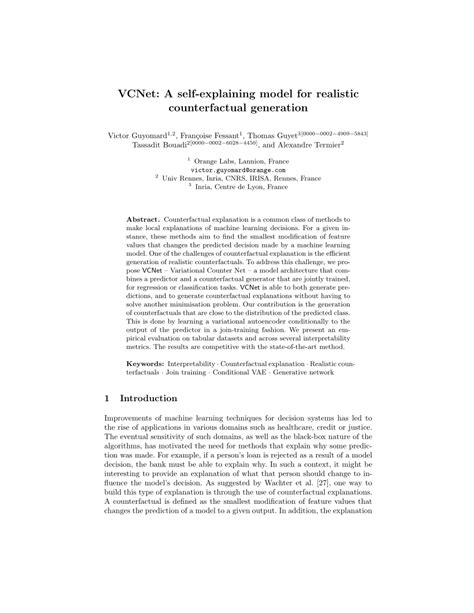 Pdf Vcnet A Self Explaining Model For Realistic Counterfactual Generation
