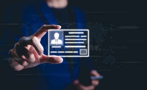 Digital Identity Card Concept Businessman Holds Glowing Digital Identity Card Symbolizing