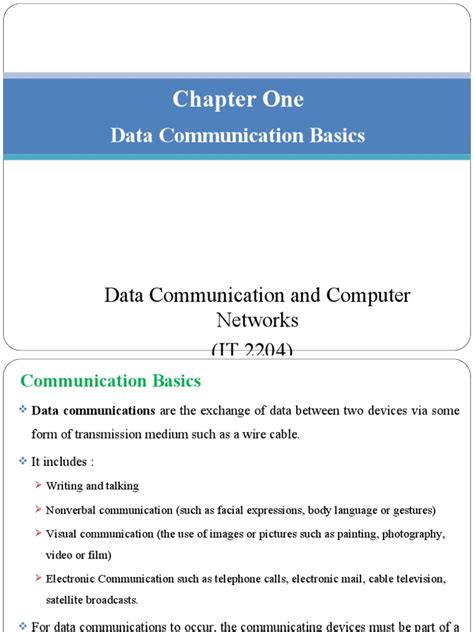 Chapter One Data Communication Basics Pdf Duplex Telecommunications Multiplexing