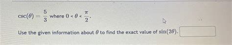 Solved Csc θ 53 ﻿where 0