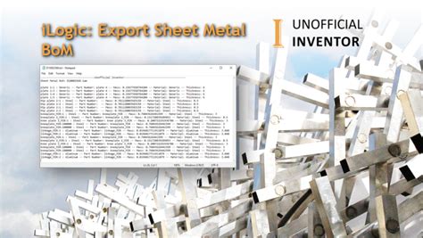 Ilogic Export Sheet Metal Bom Clint Brown