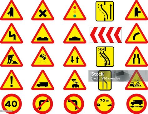Signs Or Traffic Symbols In Construction Stock Illustration Download
