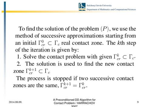 Ppt A Preconditioned Domain Decomposition Algorithm For Contact