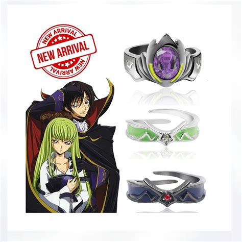 Code Geass Ring Set Lelouch And Cc Adjustable Unisex Anime Cosplay