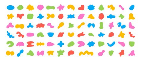 Organic Shapes Color Various Blotch Abstract Vector Image