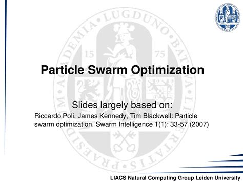 Particle Swarm Optimization PSO Slides Of Algorithms And Programming Docsity