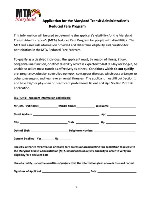 Top Mta Application Form Templates Free To Download In Pdf Format