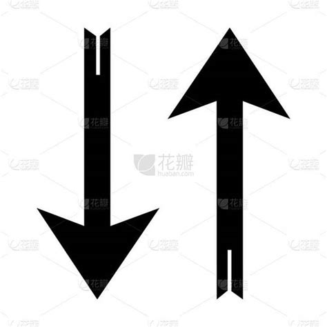 向上和向下箭头平面图标矢量插图