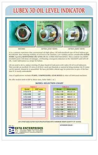 Oil Level Indicator At Best Price In Vadodara By Ekta Enterprises ID 2852374117812