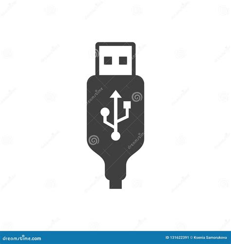 USB Port Vector Icon Sign On White Background Stock Vector Illustration Of Technology