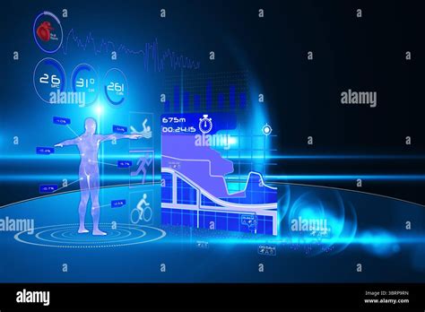 Translucent Hologram Is Floating On Circular Platform In Digital