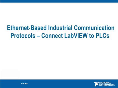 Pdf Ethernet Based Industrial Communication Protocols … Pub Events Nits