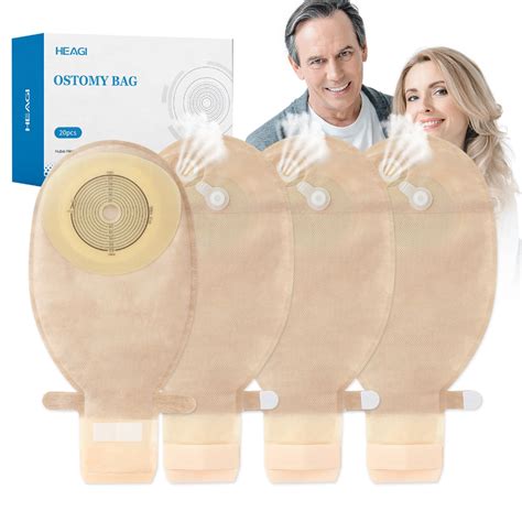 Heagi 20pse Colostomy Bag With Gas Release For Odor Control 1 Piece Ostomy Bag Drainable Pouch