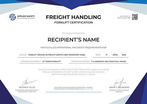 Professional And Polished Forklift Certificate Template