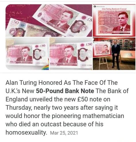 Aa Alan Turing Honored As The Face Of The U K S New 50 Pound Bank Note