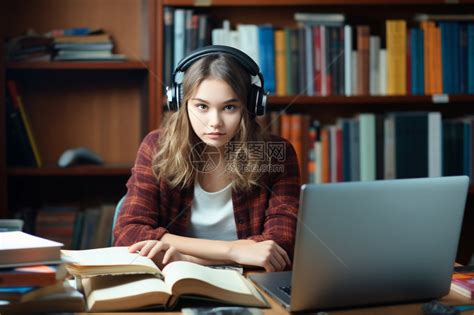 图书馆学习的女子高清图片下载 正版图片600447267 摄图网