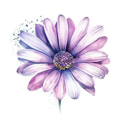 Premium Ai Image Daisy Flower Watercolor Painting