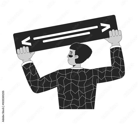 Latin American Programmer Holding Syntax Code Block Black And White 2d Line Character