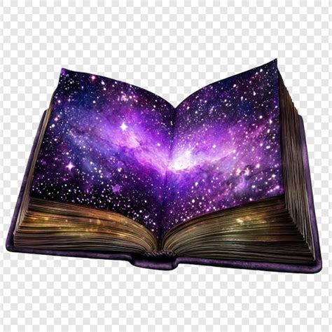 Livro De Galáxias Cósmicas Páginas Abertas Estrelas Púrpuras Psd