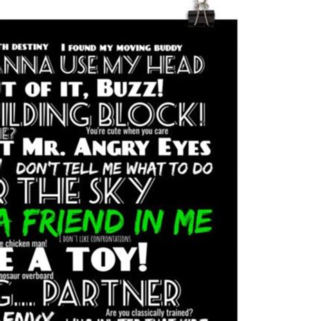 Toy Story Quotes Disney Pixar Poster Print Toy Story Movies Buzz