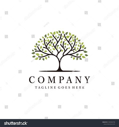 Circle Tree Logo Design Isolated Symbol Stock Vector Royalty Free 1900906798 Shutterstock