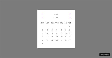 React Calendar Codesandbox