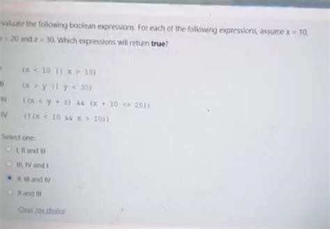 Solved Evaluate The Following Boolean Expressions For Each