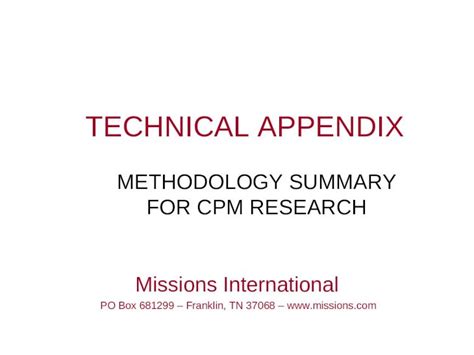 Ppt Technical Appendix Dokumen Tips