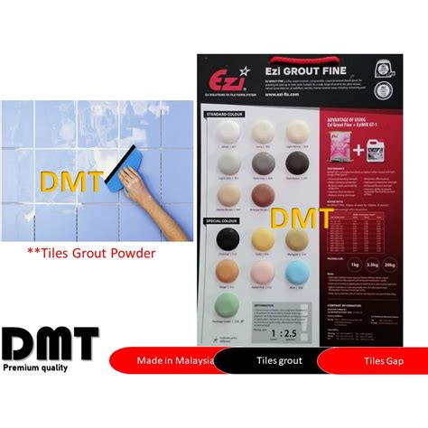 Ezi 1kg Tile Joint Grout Fine Powder Water Resistant Coloured Cement Based Grout Tiling Gap