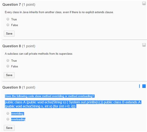 Solved Question 7 1 Point Every Class In Java Inherits
