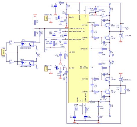 Hi Fi Power Amplifier 100w With Tda7250 Driver Electronics Projects Circuits