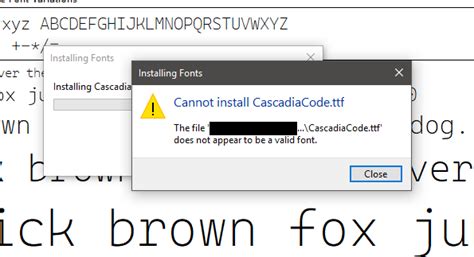 Non Pl Ttf Version Fails To Install · Issue 326 · Microsoftcascadia