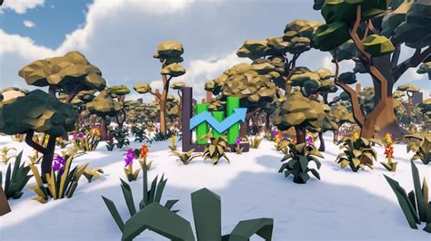 3d는 자연 경관과 성장 차트가 있는 낮은 다각형 배경을 렌더링합니다 프리미엄 사진