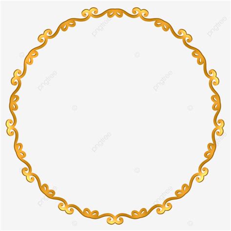 Aesthetic Golden Circle Border Frame Frames Circle Borders Png