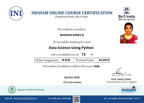 bharani shree bhaskaran on linkedin datascience python nptel upskilling continuouslearning