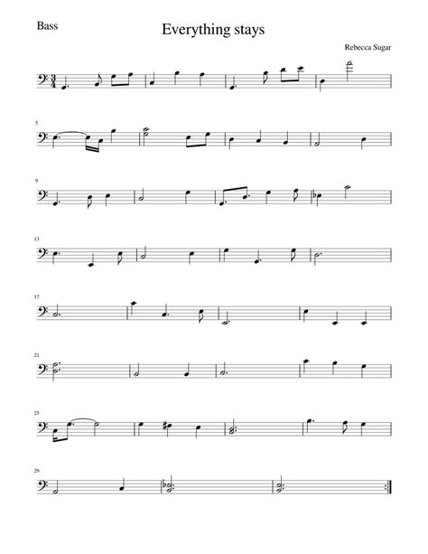 Everything Stays Sheet Music For Bass Guitar Solo