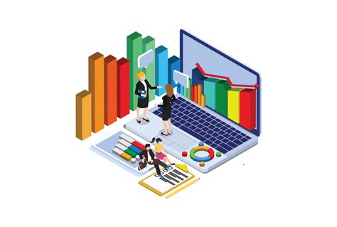 Modern Isometric Data Analysis Illustration Web Banners Suitable For