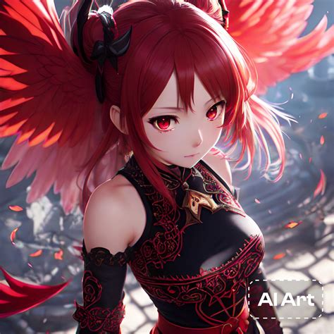 Ai Art Pretty Anime Demon Girl Raiartpsych