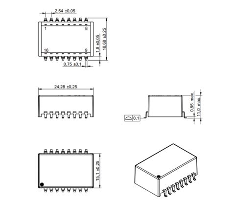 7490140111 Surface Mount 1 Port Ethernet Magnetic Transformers For Routers