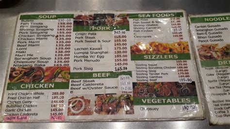 Menu At May Abohan Restaurant Palompon